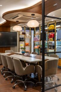 The Interior Design Of Office Create A Seamless Loop Of Circulation ...