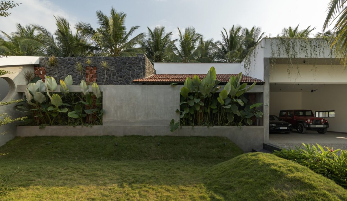 The Inclined Porotherm Block Jali Wall is an Entrance Portal ...