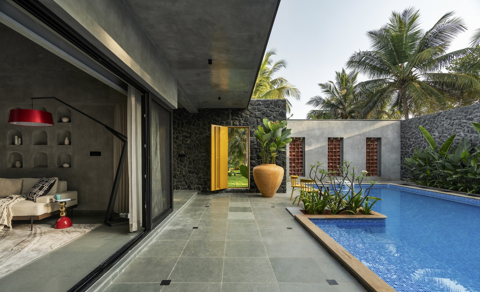 The Inclined Porotherm Block Jali Wall is an Entrance Portal ...