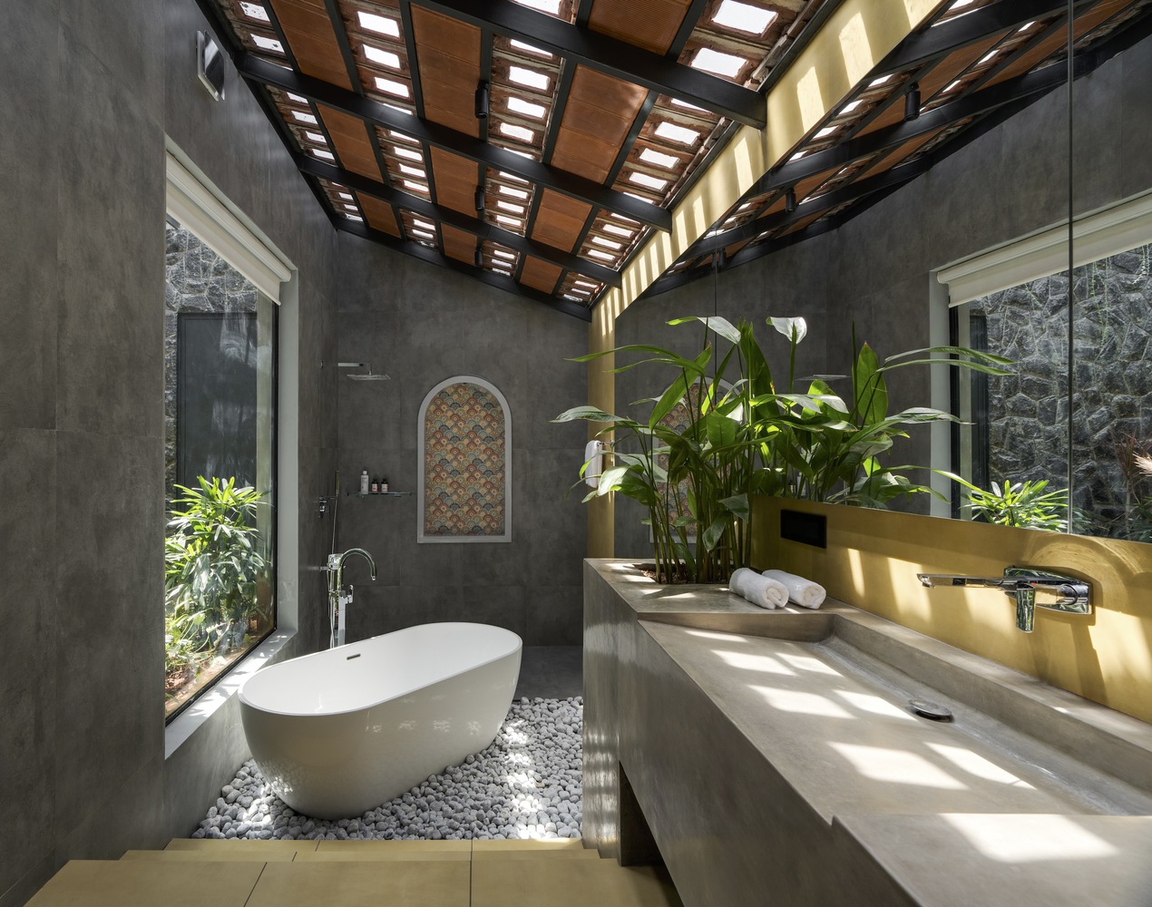 The Inclined Porotherm Block Jali Wall is an Entrance Portal ...