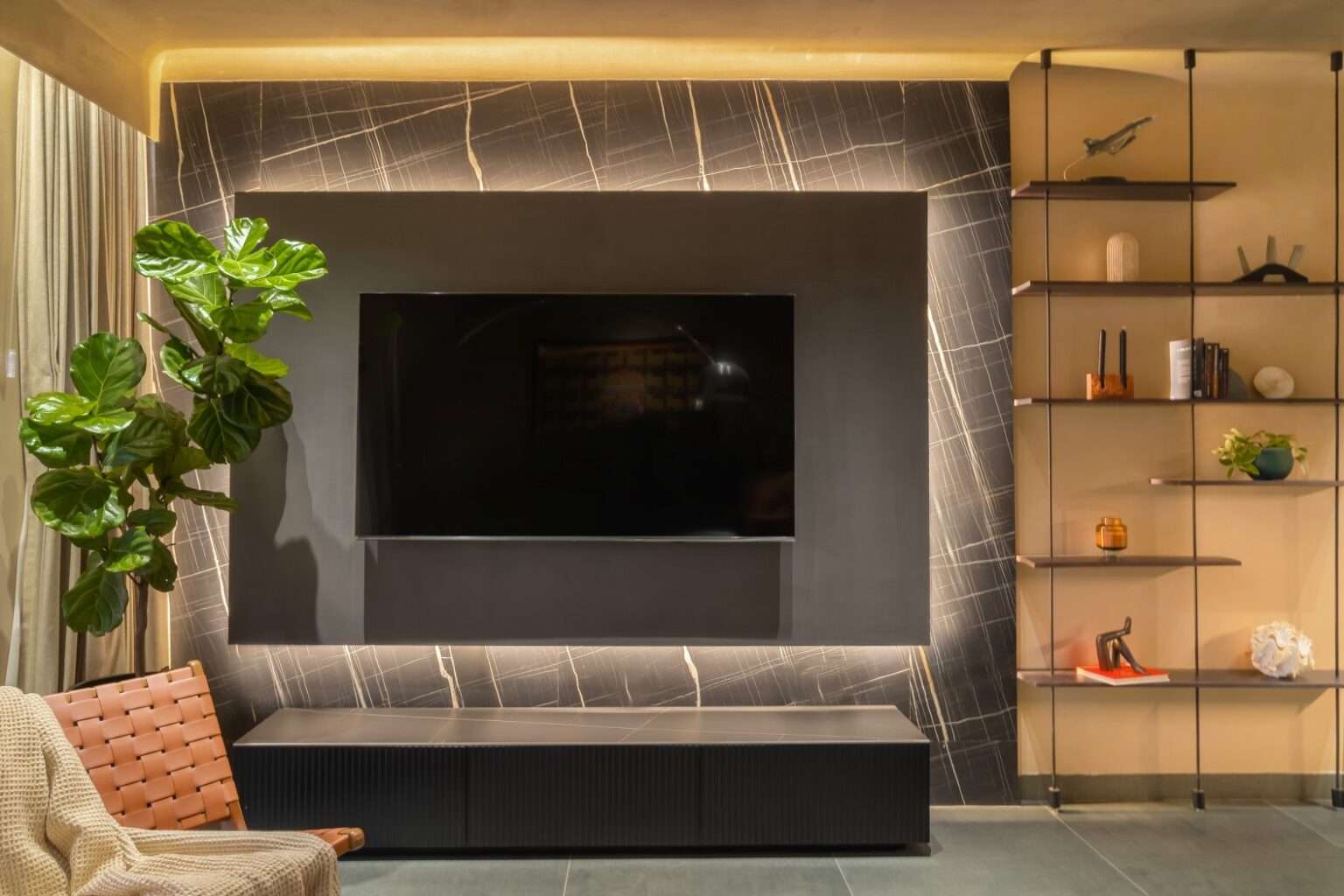 The Interior Of This Modern Indian House Design Has A Warm Earthy ...