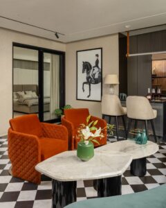 A Sanguine Symphony of Eclectic Style Interior Design in a Contemporary ...