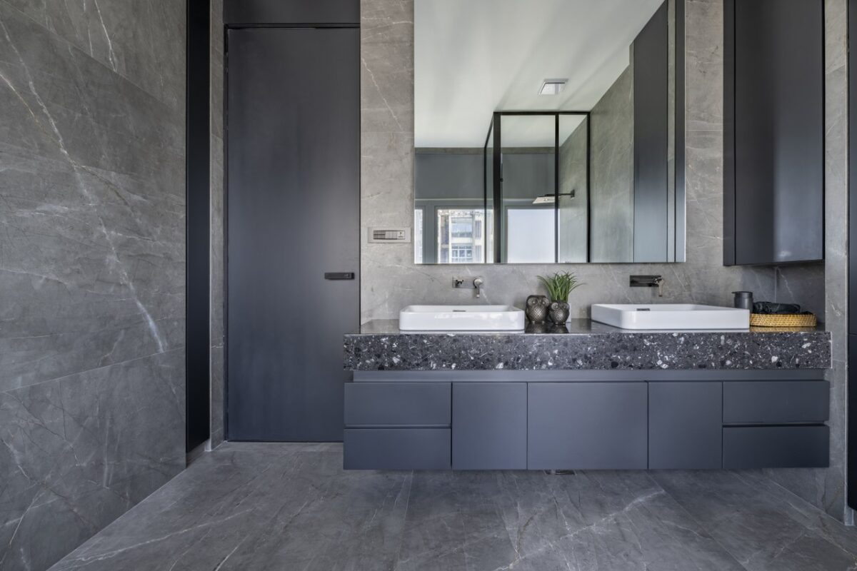 This Grey Abode On This High Rise Building Has Only The Bare ...