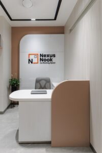 This Neutral White Office Fosters a Clean and Professional Atmosphere ...