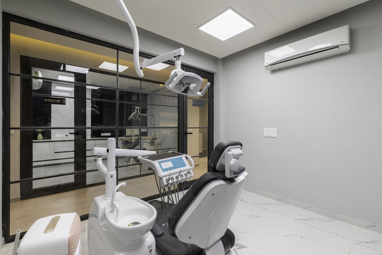 The Clinic Interiors Designed for a Dentist has Clean Geometry and ...