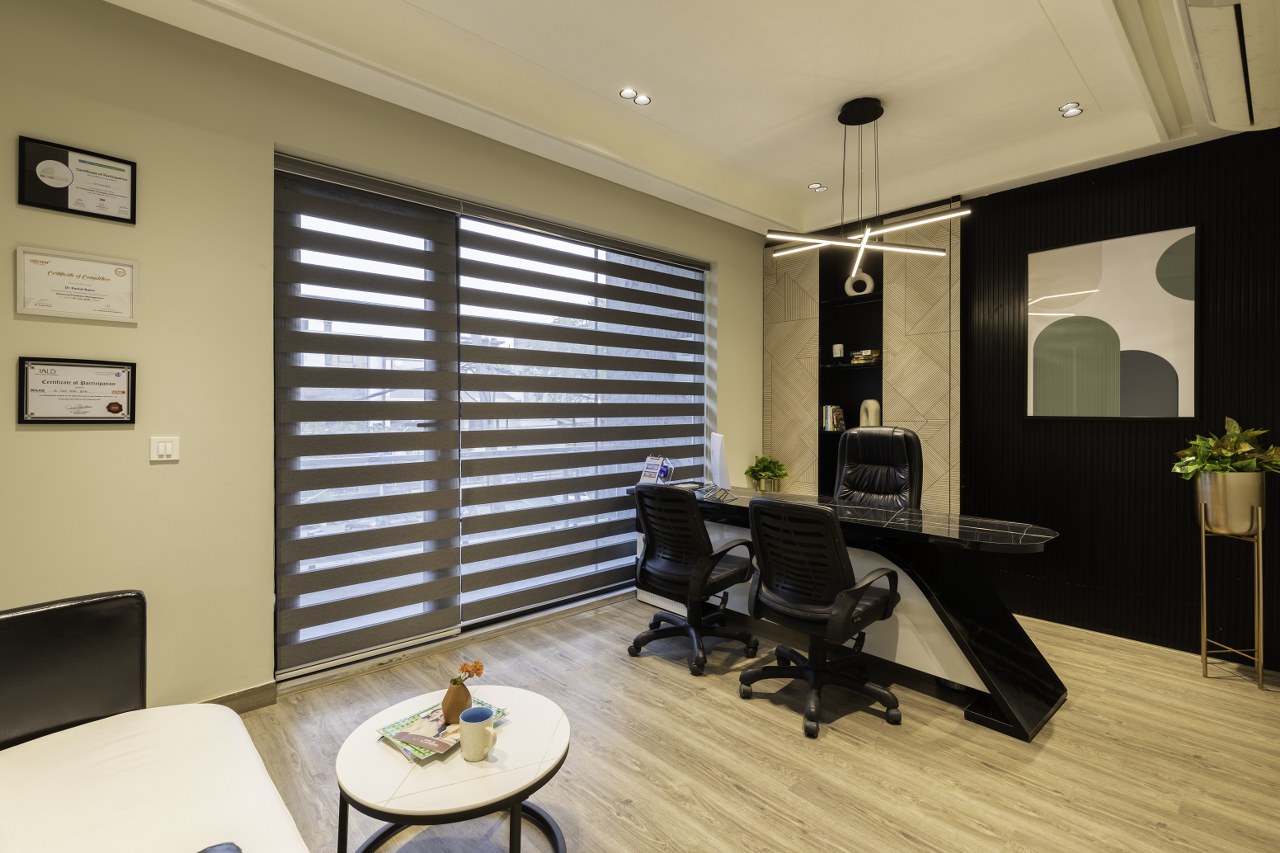 The Clinic Interiors Designed for a Dentist has Clean Geometry and ...