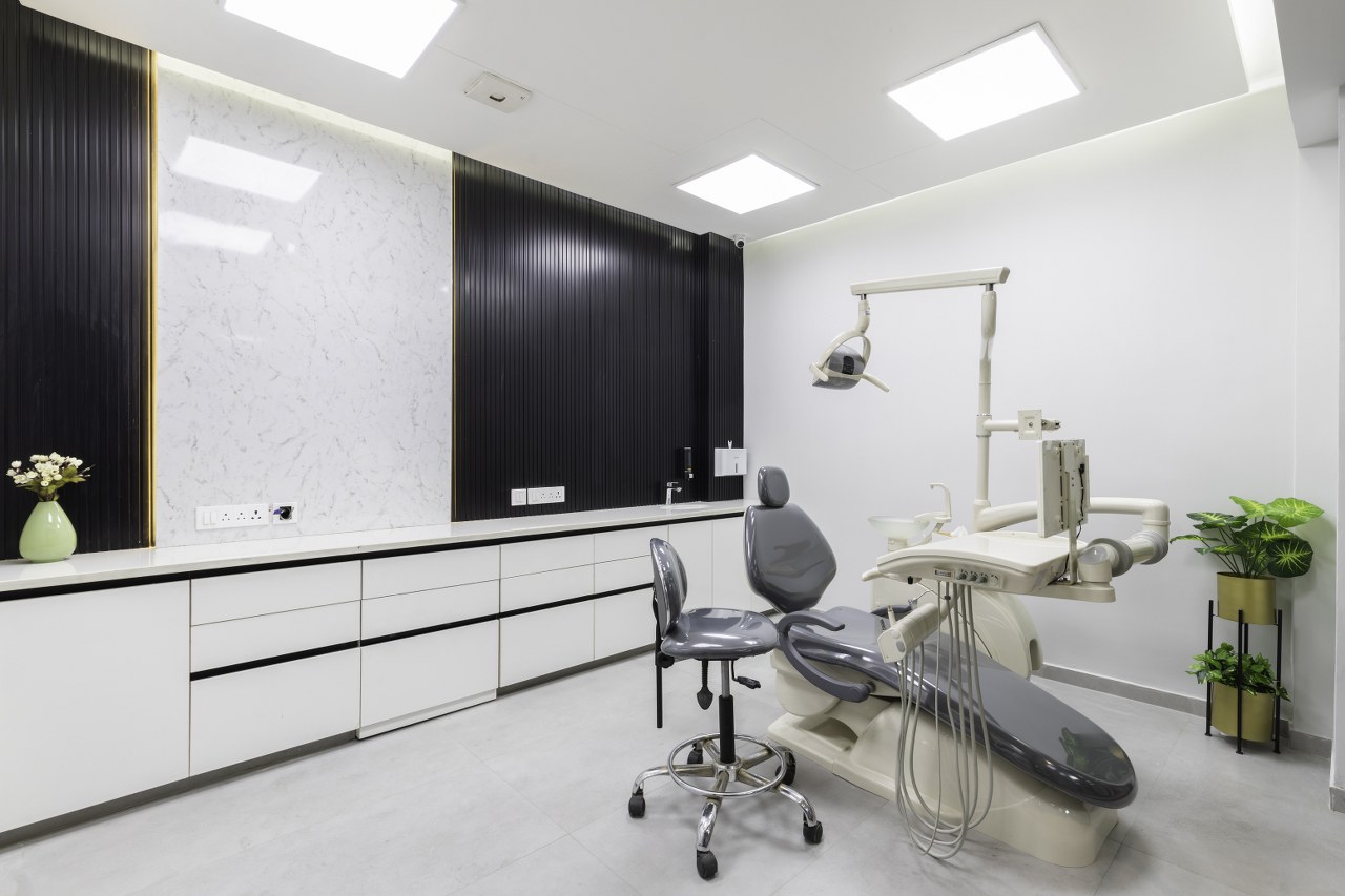 The Clinic Interiors Designed for a Dentist has Clean Geometry and ...