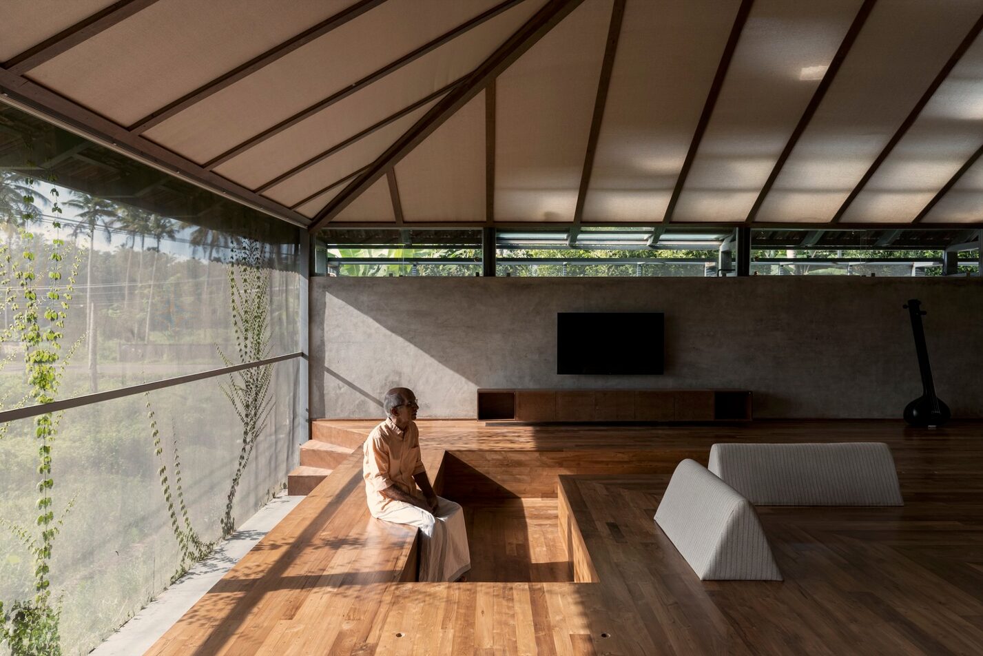 This Open Air Amphitheatre on a Kerala Roof Design is an Ideal Music ...