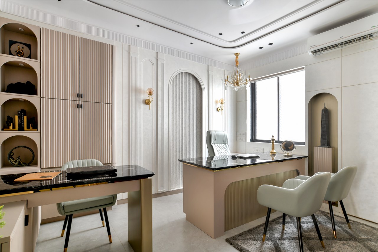 This Neoclassical Design Office Interior Creates a Timeless and Elegant ...