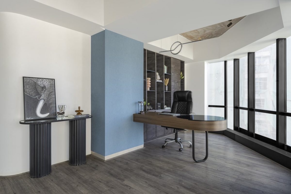 The Wall Colour of This Office Captivates With Pastel Hues and Sleek ...
