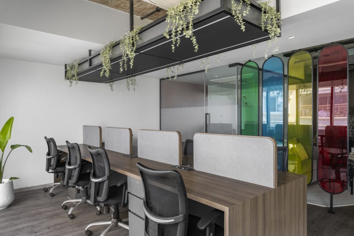 The Wall Colour of This Office Captivates With Pastel Hues and Sleek ...
