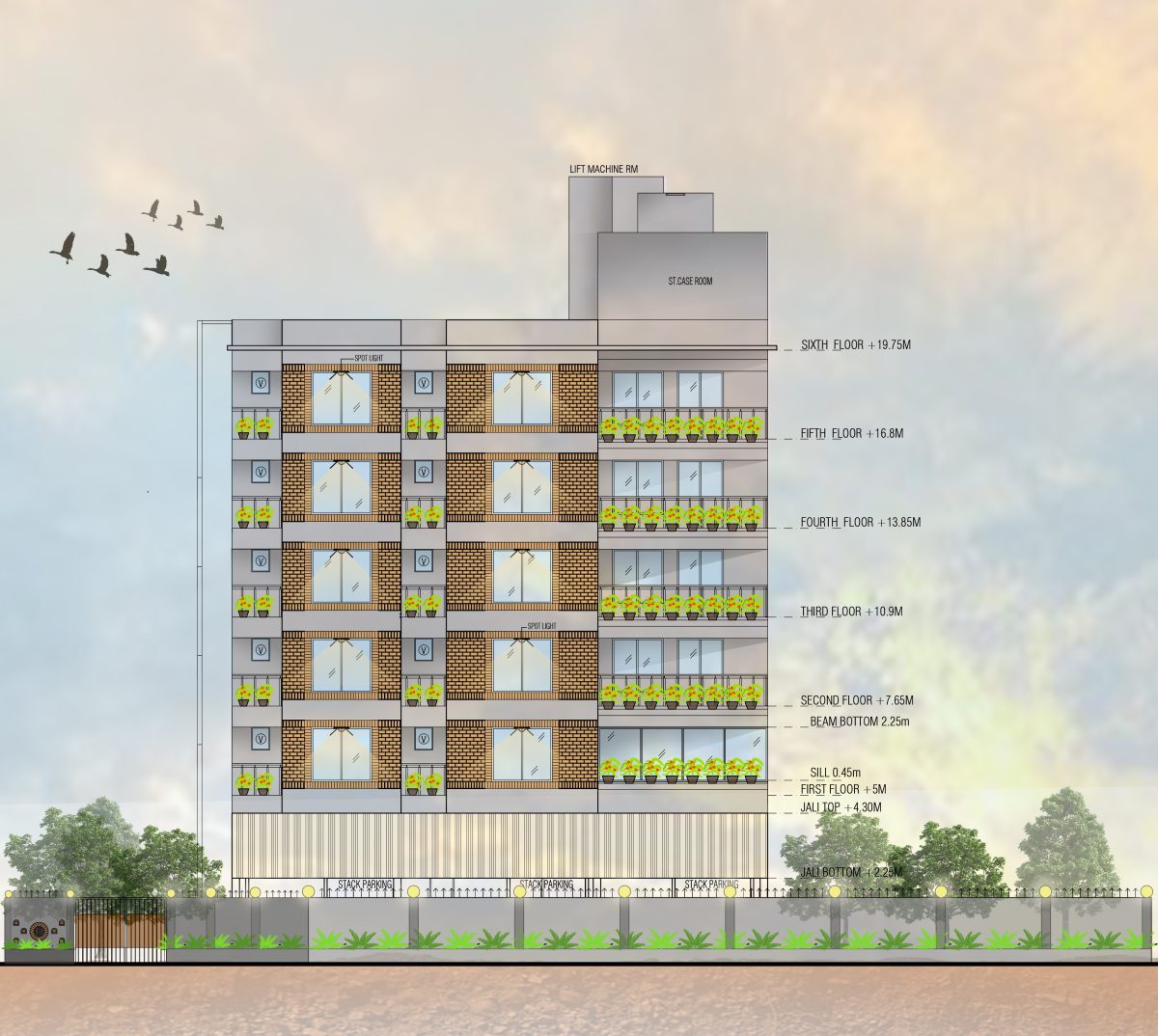 This 5 Story Building has an Ethnic Theme with an Emphasis on ...