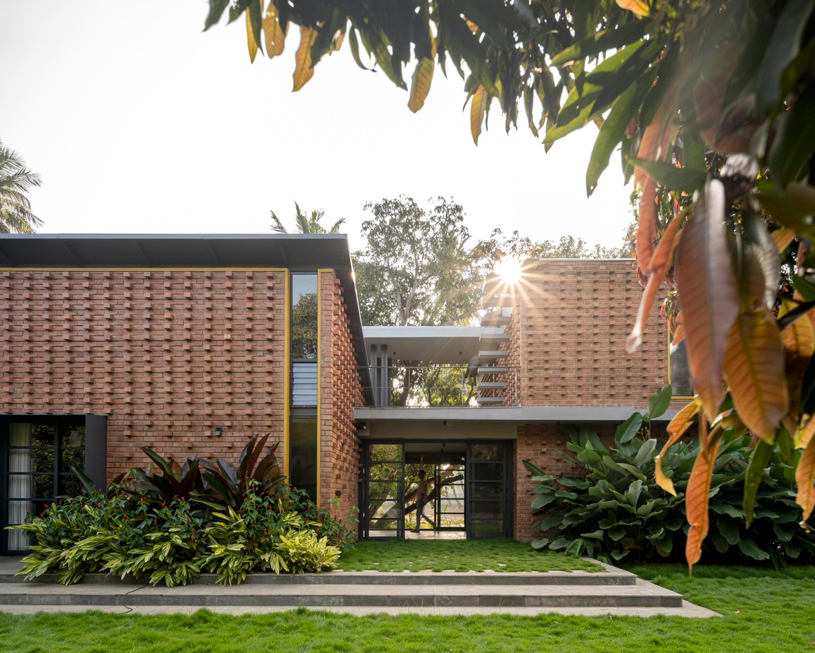 This Modern House With Bricks Lies Amidst The Lush Greenery | EnviArch ...