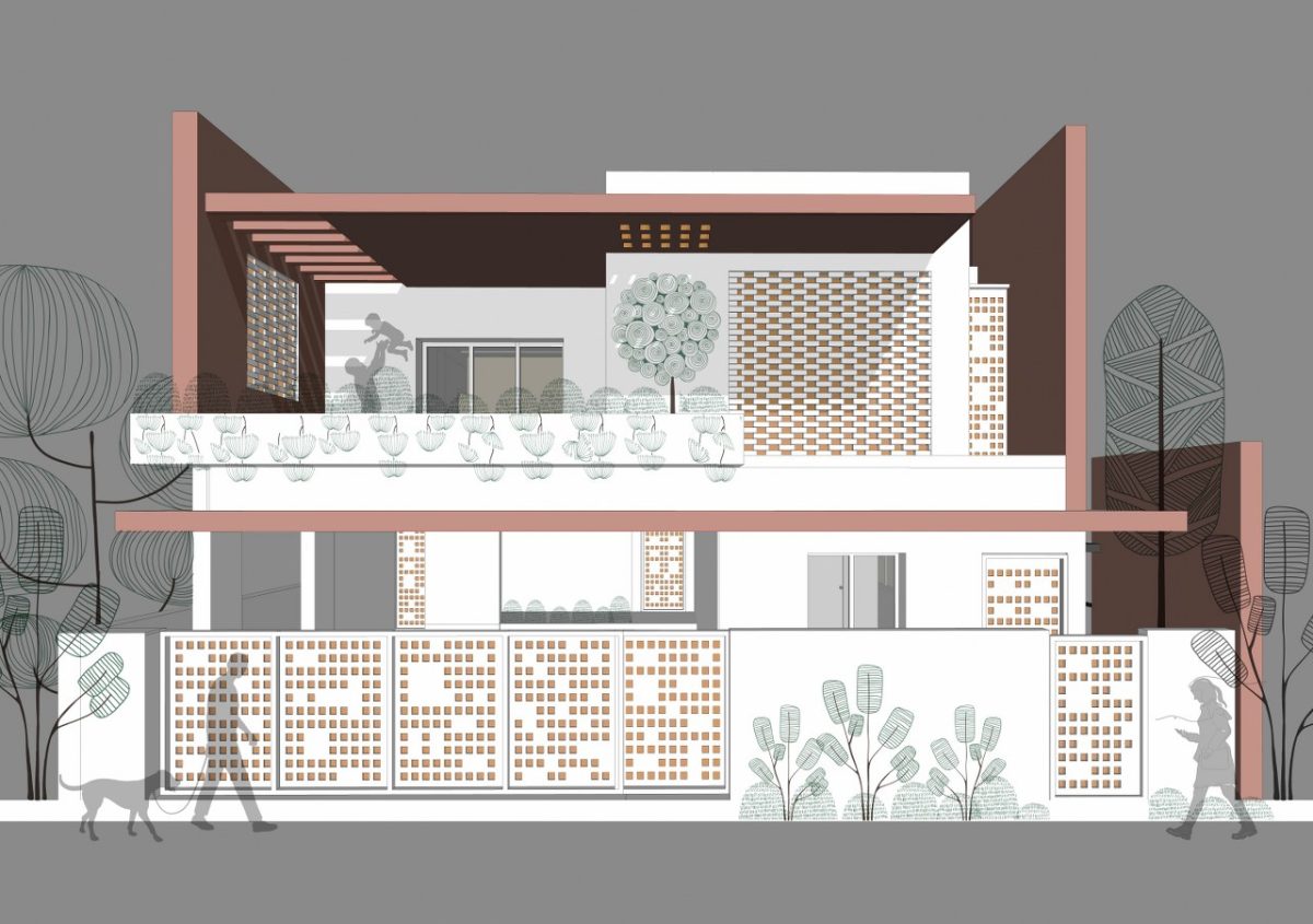 This Facade Design House Creates a Pierced Plane of Open Space Within ...