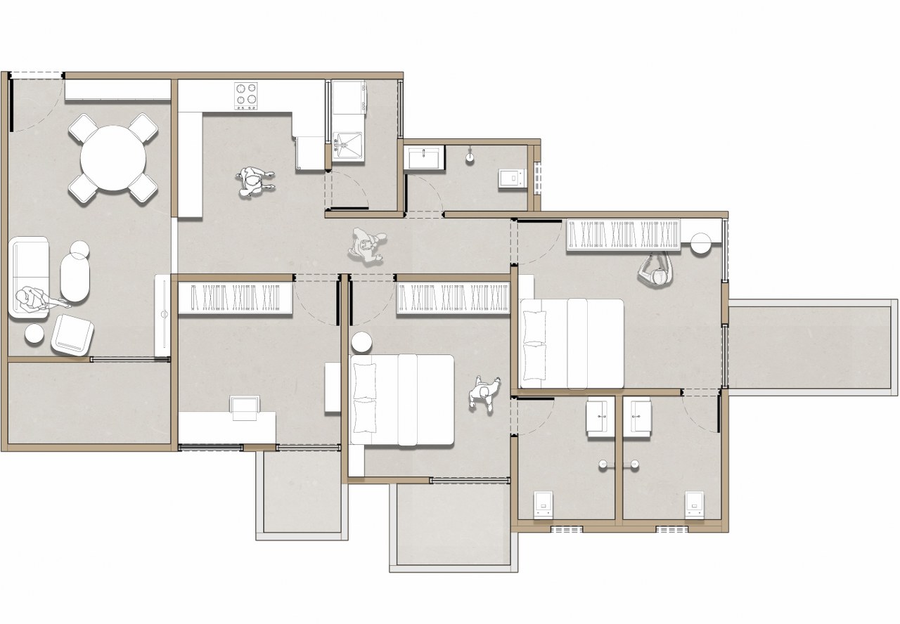 This 2 BHK Flat Design Revitalizes A Finished Apartment Into A Home ...