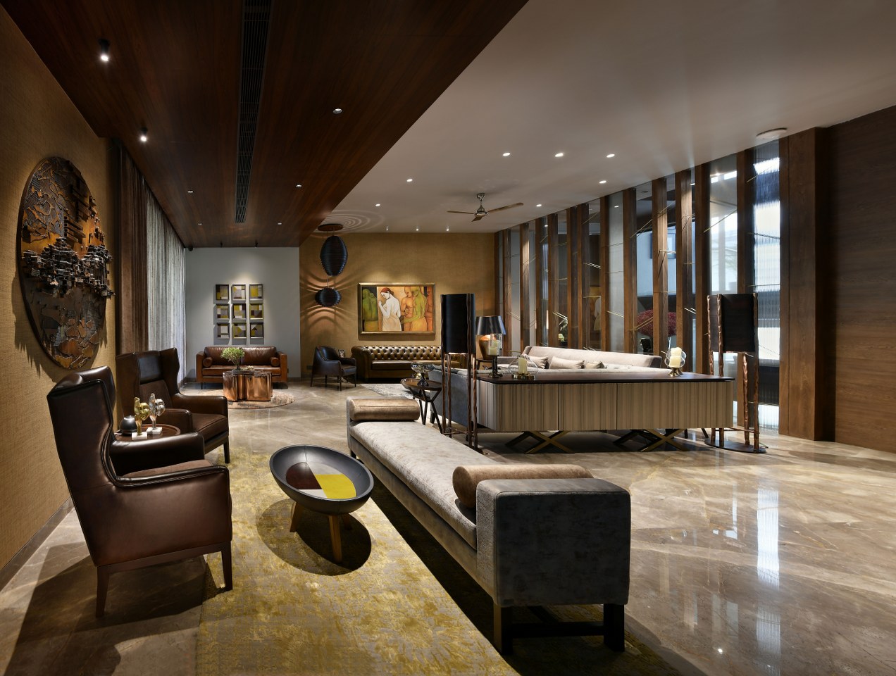 This High Ceiling House in Sushant Lok Seamlessly Blends With Nature at ...