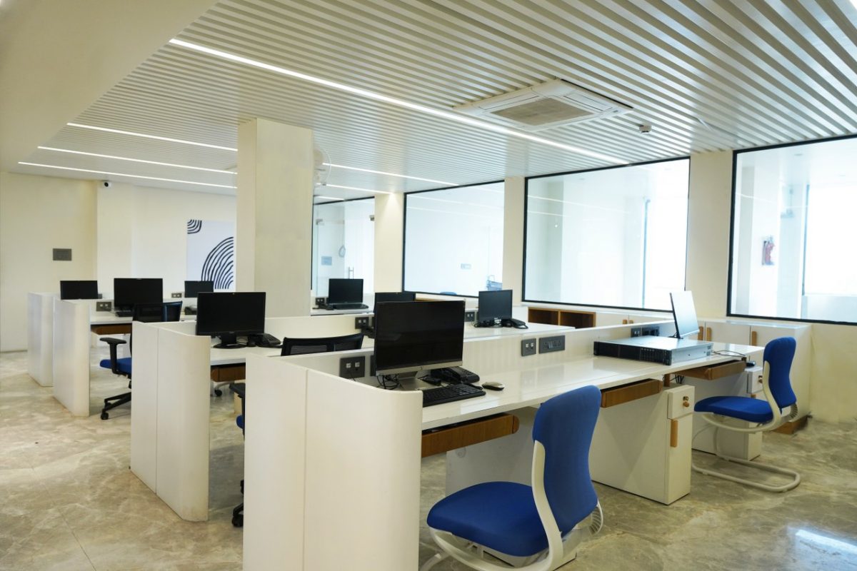 This Office Interior Design Influences Workspace Energy Through ...