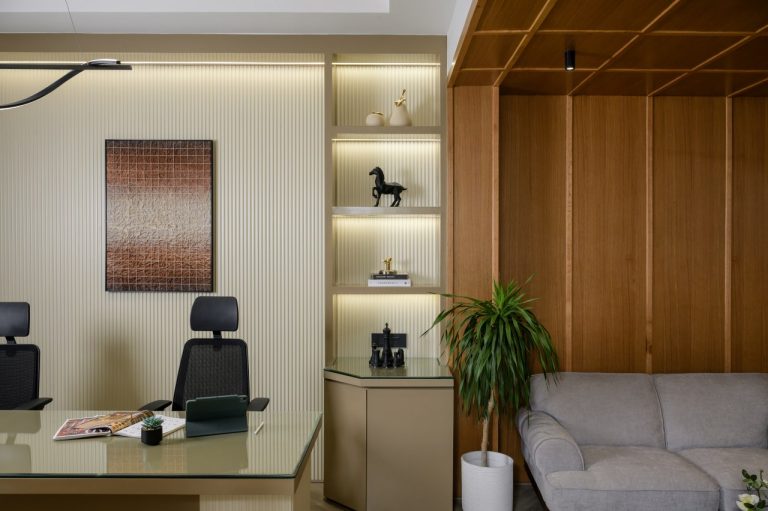 The Beige Interior Defines Calm Sophistication in a Modern Office ...