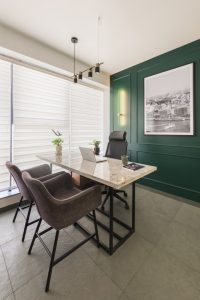 Subtle Textures And Clean Lines Enhance This Small Office Interiors ...