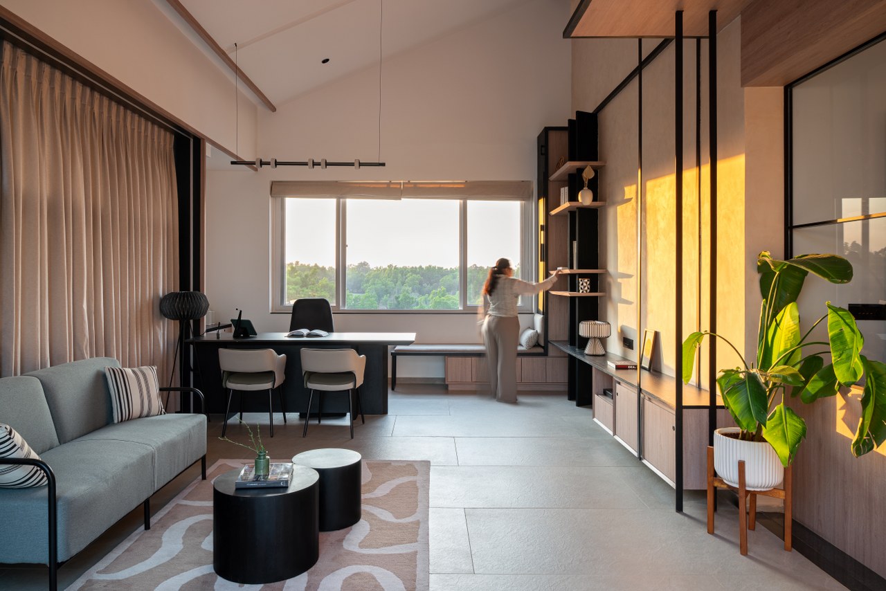 This 1BHK Penthouse Reimagines Thoughtful Home Office Interior Design ...