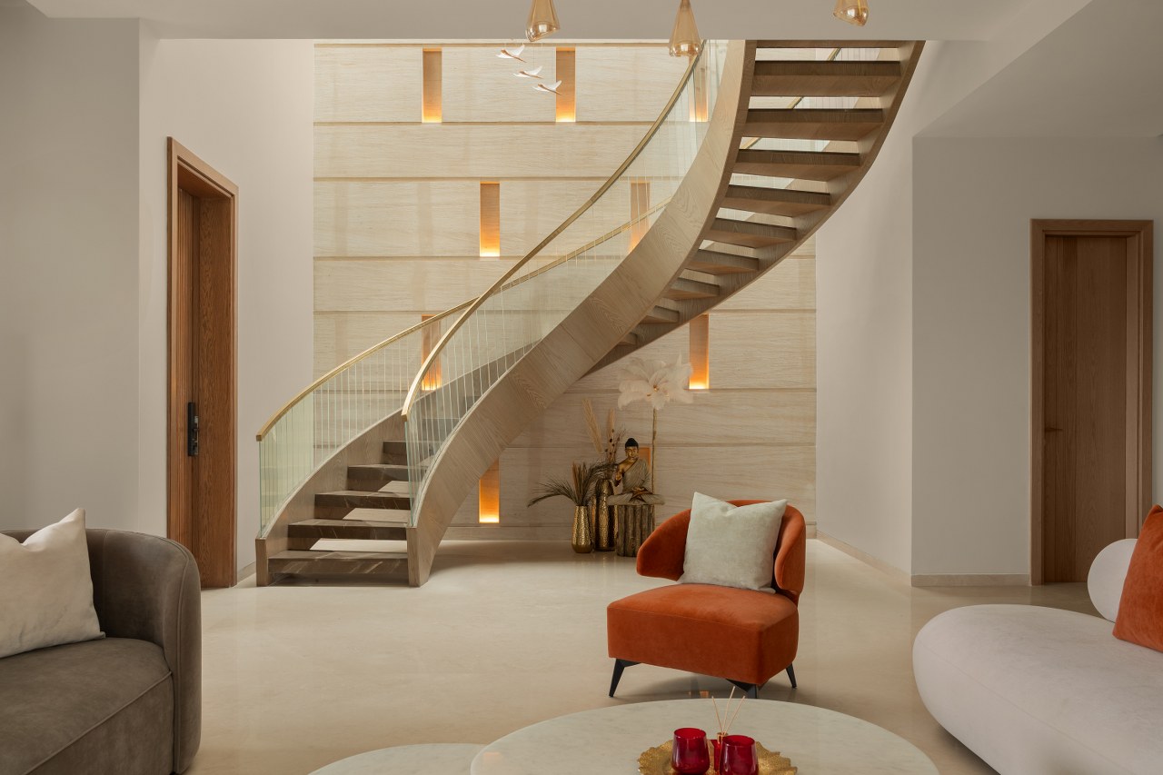 Golden Accents Stand Out in the Interiors of This Noida Bungalow ...