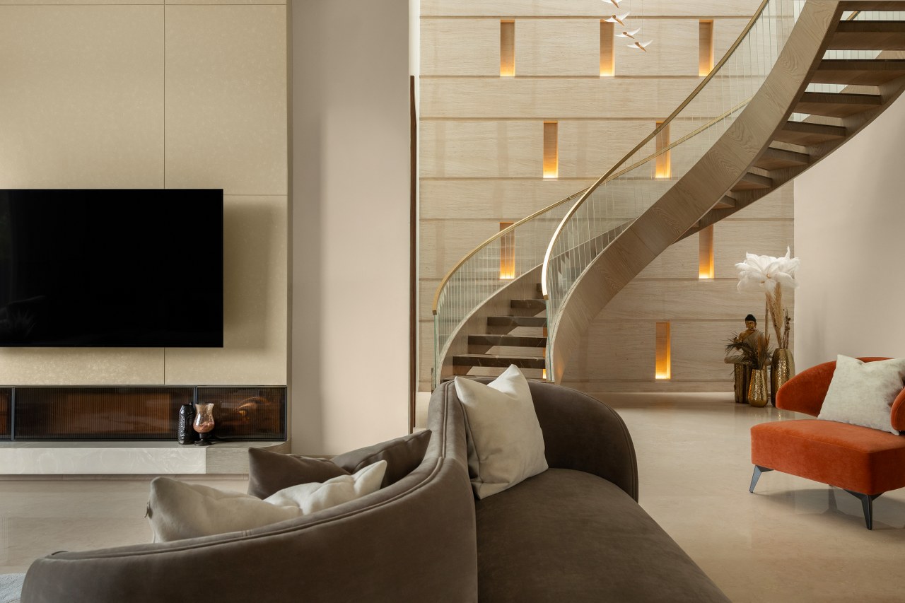 Golden Accents Stand Out in the Interiors of This Noida Bungalow ...