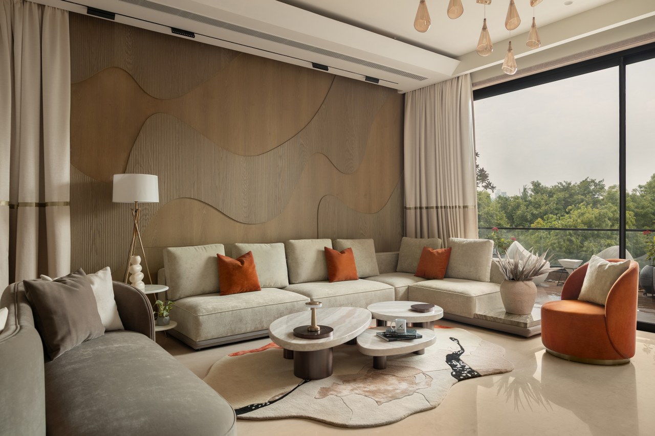 Golden Accents Stand Out in the Interiors of This Noida Bungalow ...