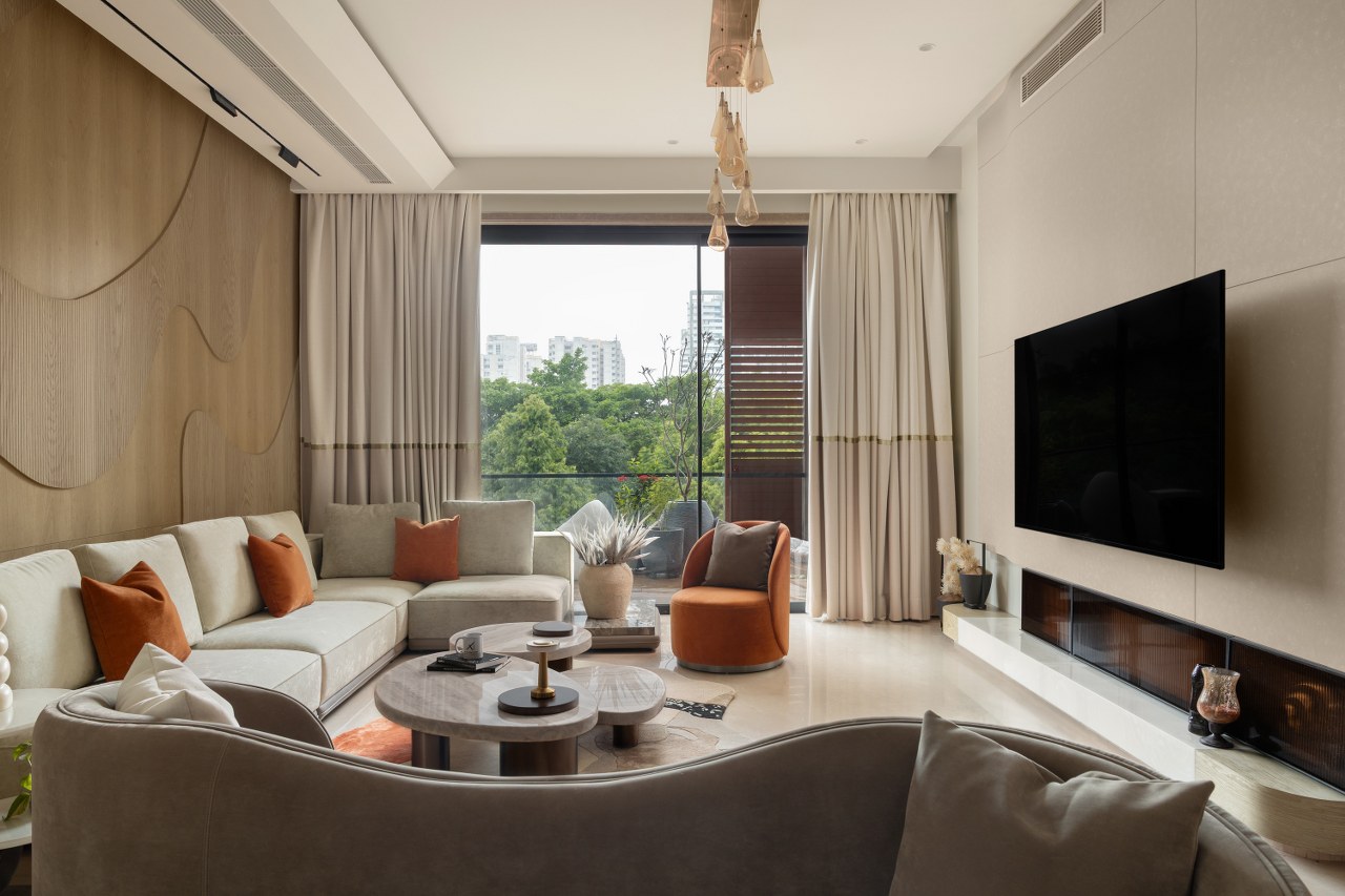 Golden Accents Stand Out in the Interiors of This Noida Bungalow ...
