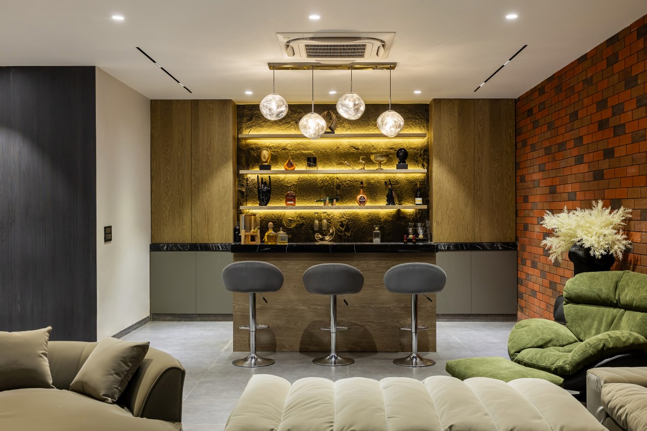 Golden Accents Stand Out in the Interiors of This Noida Bungalow ...