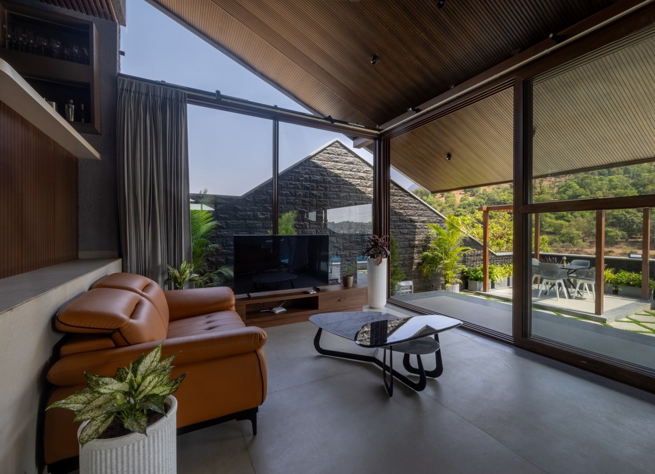 This Sloping Roof Home in The Sahyadri's Sits Harmoniously With Nature | Unbound Studio