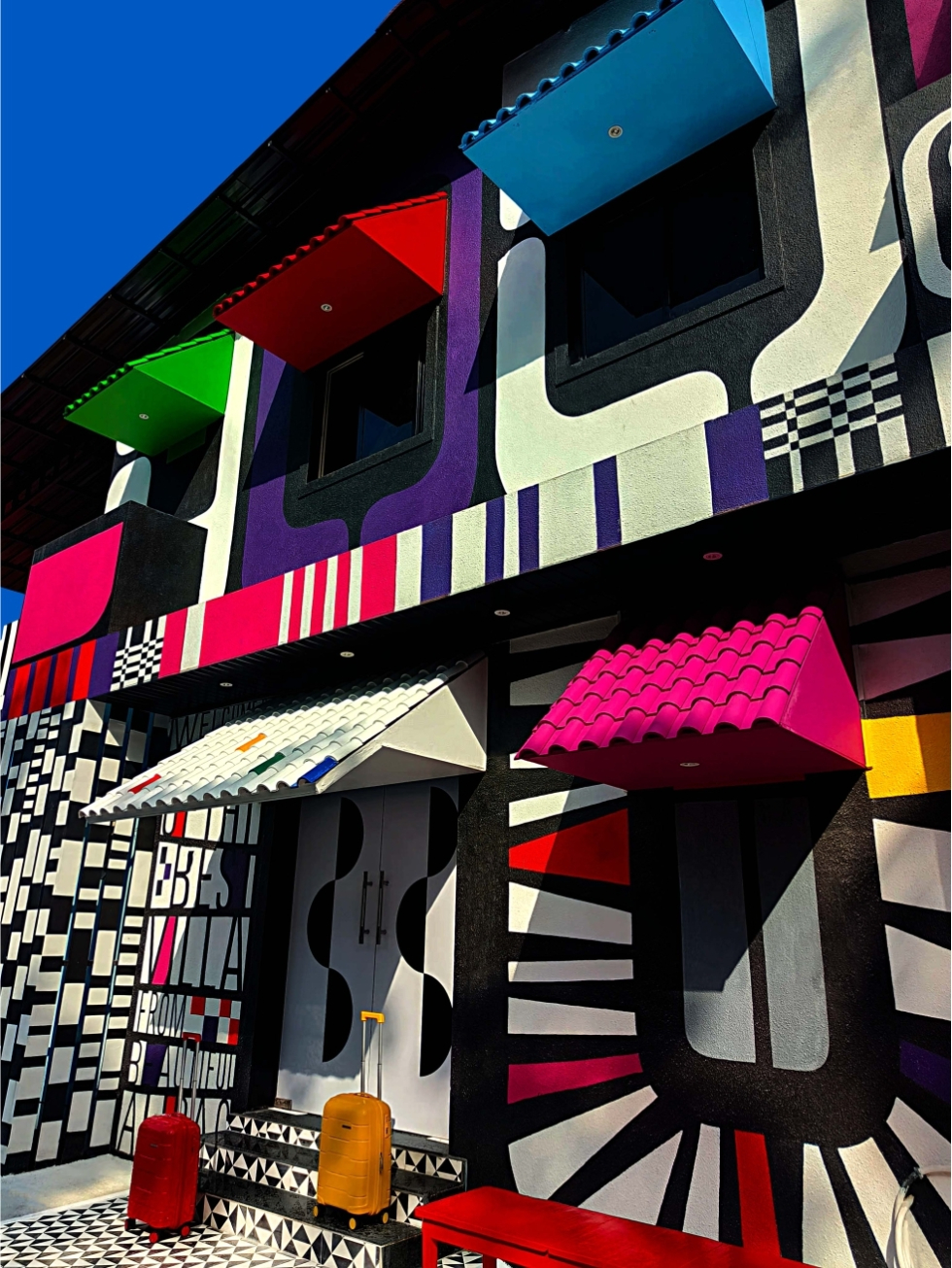 Bold Colours And Geometry Come Alive In This Airbnb Design | Parking ...